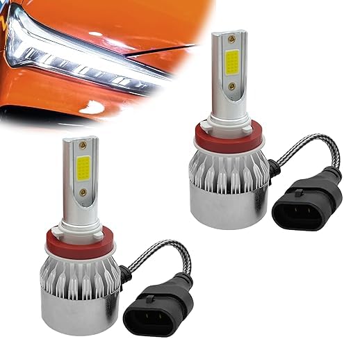 NTNEV 2 PCS Car LED Headlight Bulbs, H11/H8/H9 LED Bulbs Combo Kit ...
