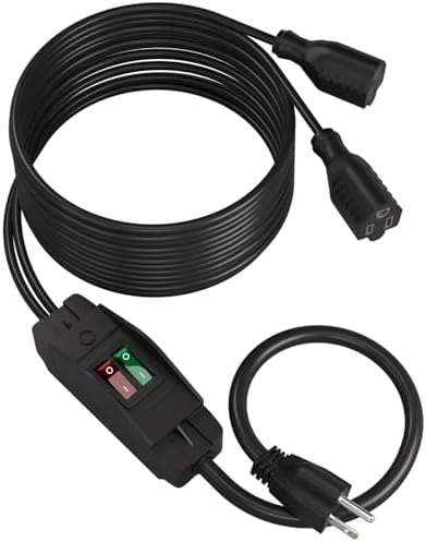 STARELO 2-Way 3 Prong Extension Cord with ON/Off Switch,3 Prong,Y ...