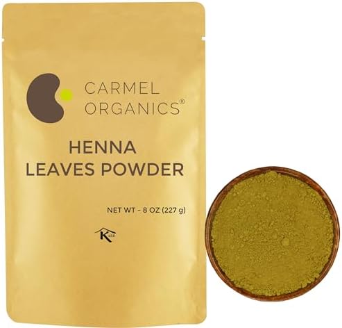 Amazon.com : CARMEL ORGANICS Henna Leaves Powder (8 Ounce or 227 Grams ...
