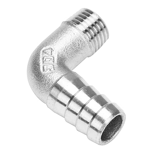 Snapklik.com : 1/2 Hose Barb X 1/4 Male NPT Stainless Steel 90 Degree ...