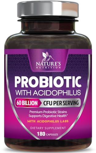 Probiotics, 60 Billion CFU per Serving, Probiotic with Prebiotics for ...