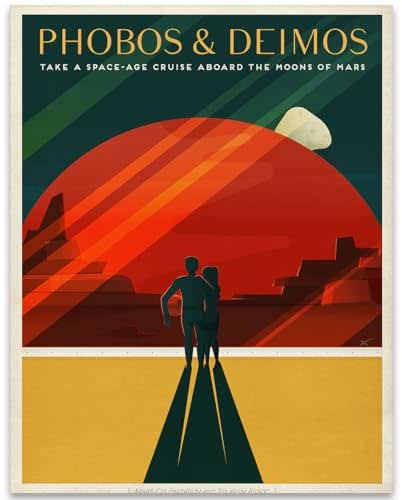 Amazon.com: SpaceX Vintage Space Travel Poster featuring Phobos ...