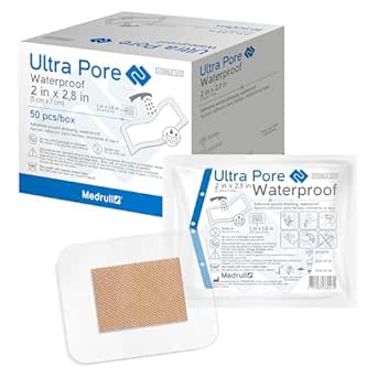 Amazon.com: Medrull Waterproof Bandages 2x3 - Sterile Wound Dressing Ultra Pore Transparent ...