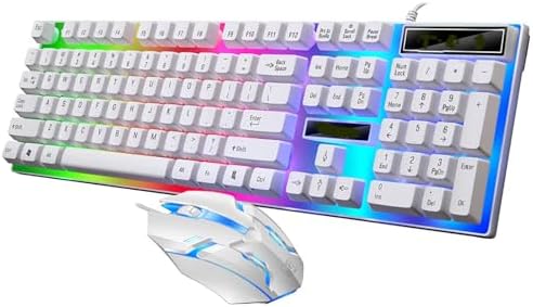 Amazon.com: Luminous Wired Keyboard and Mouse Combo 104 Key Gaming ...