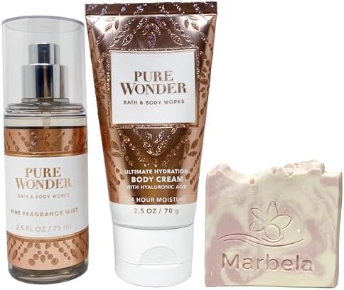 Amazon.com : Bath & Body Works Pure Wonder -Duo Set Travel Size- Fine ...