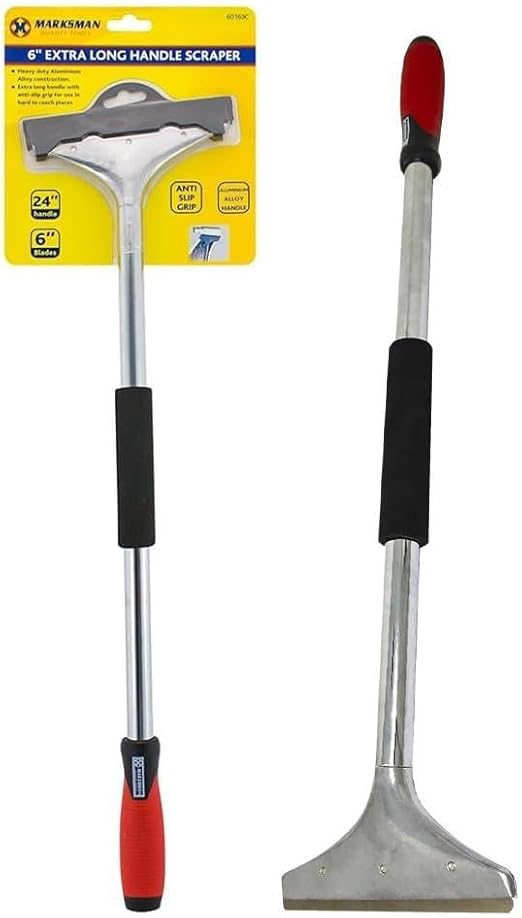6" Heavy Duty Scraper with Long 24" Handle Extension Arm Paint ...