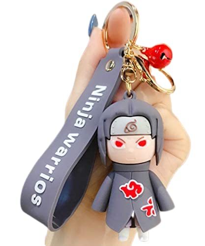 Buy Blue Aura Naruto Keychain Itachi Key Chain with Strap Hook & Bell ...