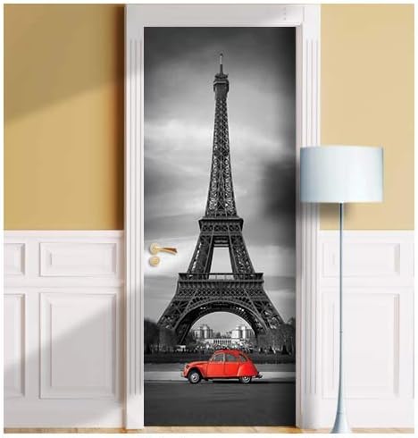 Amazon.com: Paris Door Mural. ONE Piece Sticky Decal, Skin, Wrap, Cover ...