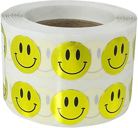 Amazon.com: Metallic Purple Happy Face Labels 0.50 Inch 1,000 Total ...