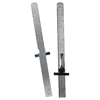 Urjumpea 2 Pieces 6 Inch 15 cm Stainless Steel Pocket Ruler Flexible ...
