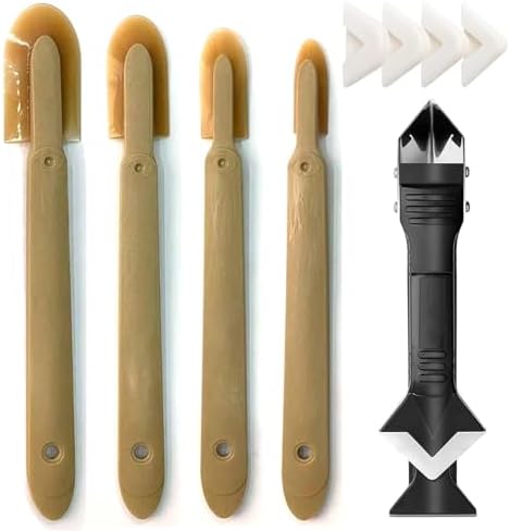 9Pcs Silicone Caulking Tools,3 in 1 Sealant Caulk Finishing Tool Glass ...