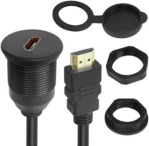 QIANRENON 4K HDMI Threaded Flush Mount Waterproof Cable Adapter, HDMI 1 ...