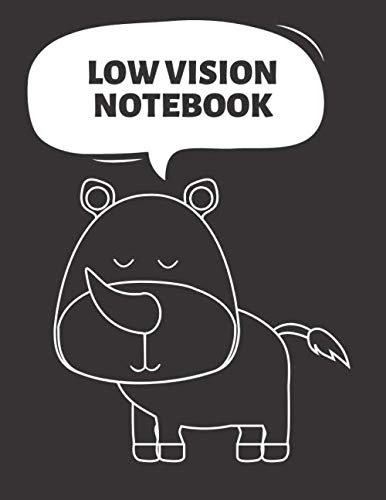 Low Vision Notebook: Dark Lined Paper for Vision Impairment, Softcover ...