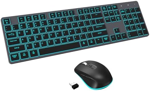 Amazon.com: Purple Light Up Keyboard and Mouse Wireless,Cute 2.4Ghz ...