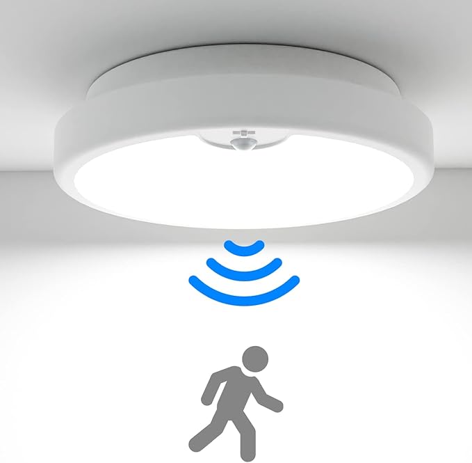 Plafoniera LED Soffitto a Batteria con Sensore di Movimento, Lampada ...