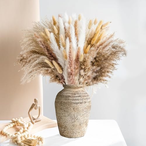 Rustic Ceramic Farmhouse Vase Ornaments - Vintage Beige Vases Rustic ...