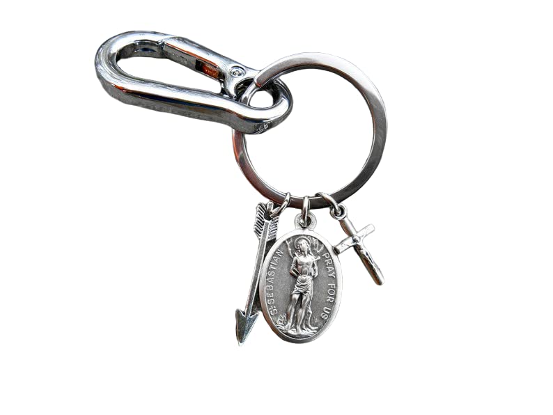 Amazon.com: Saint Sebastian Key Chain- Key Clip- Saint Sebastian- Mens ...