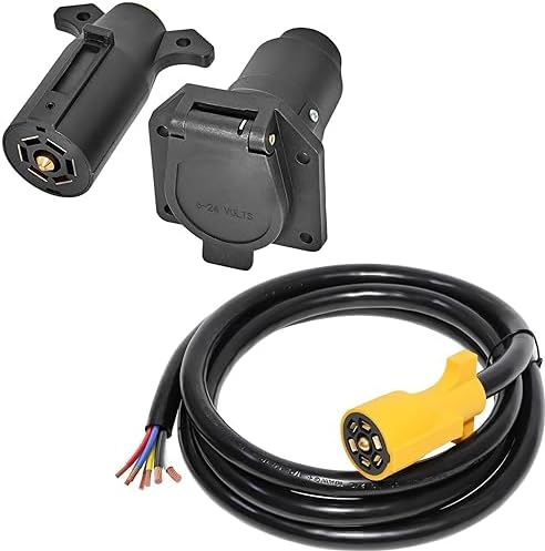 7 Way Trailer Plug MICTUNING 8-Foot Cord - Weatherproof Inline ...