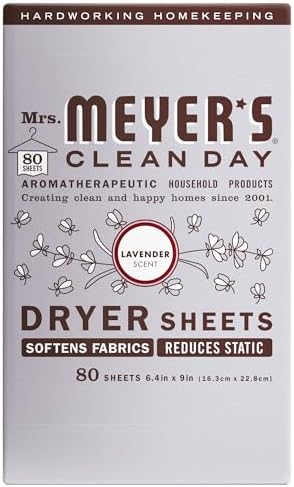 Amazon.com: MRS. MEYER'S CLEAN DAY Dryer Sheets, Lavender, 80 ct ...