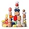 Amazon.com: MTTIERY 36PCS Wooden Stacking Rocks Building Blocks,Sensory ...