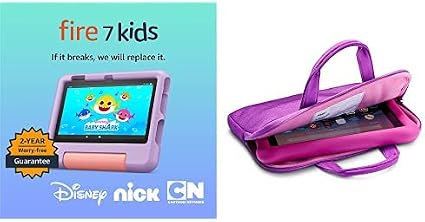 Amazon.com: Amazon Fire 7 Kids tablet, 7" display 32GB (Purple) + Kids ...