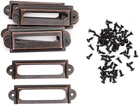 20Pcs Metal Library Label Holders, Drawer Label Brand DIY Retro Drawer ...