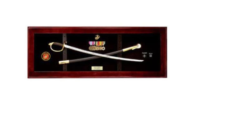 Watch USMC Sword Case, Marine Sword Display Case, Sword Frame on Amazon ...