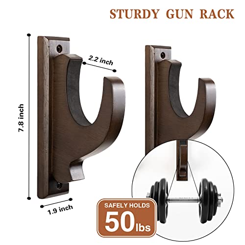Snapklik.com : Gun Rack Wall Mount, Real Wood Shotgun & Rifle Wall ...