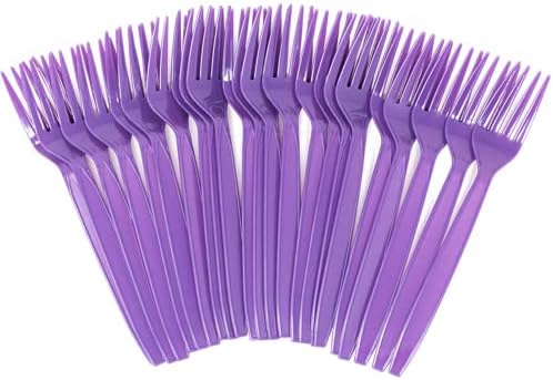 Amazon.com: Disposable Purple Plastic Forks 200 Pcs - Heavy Duty Purple ...