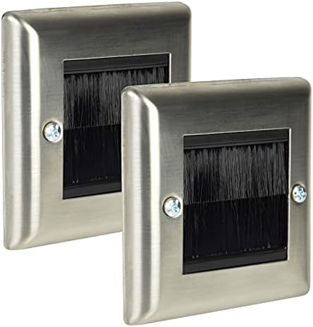 kwmobile Flush Brush Wall Plate - 2X European Single Gang Flush Wall ...
