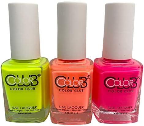 Amazon.com : Color Club Neon Nail Lacquer Set of 6 - Nail Polish for ...