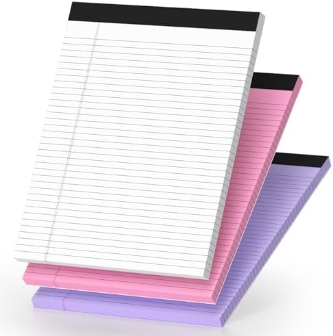Amazon.com : 3 Pack Legal Pads 8.5 x 11 College Ruled Colored Note Pads ...