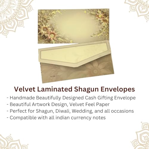 Pack of 20, Golden Petal Charm Design Fancy Shagun Envelopes for ...