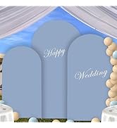 Amazon.com: SOMUAUY Dusty Blue Arch Cover 5ft Spandex Fitted Wedding ...
