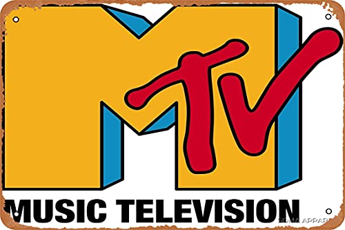 Amazon.com : MTV Classic Logo Poster 12" X 8" Vintage Metal Tin Sign ...