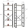 Amazon.com: 5 Tiers Bookshelf, Classically Tall Bookcase Shelf, Industrial Book Rack, Modern ...