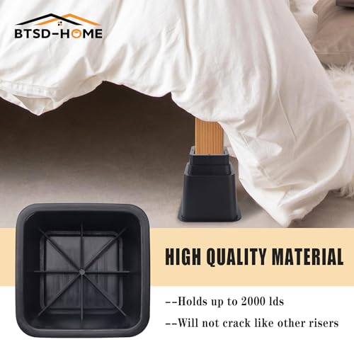 Snapklik.com : Bed Risers 6 Inch Heavy Duty Adjustable Bed Raisers ...
