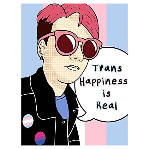 Amazon.com: Trans Happiness Is Real Transgender Poster Trans Pride ...