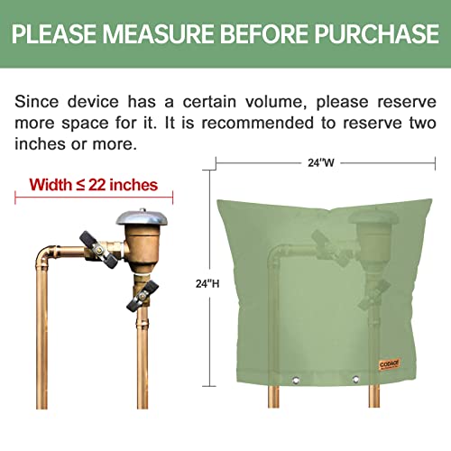 Snapklik.com : CODACE Backflow Preventer Insulation Cover, Insulated ...