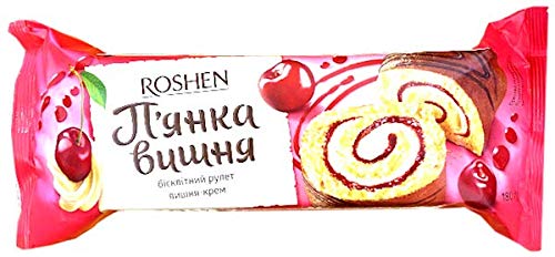 Amazon.com: Roshen Drunken Cherry Swiss Roll with Sour Cherry Flavored ...