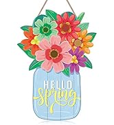 Amazon.com: TOARTi Colorful Welcome Spring Front Door Sign Hanging(13.6 ...