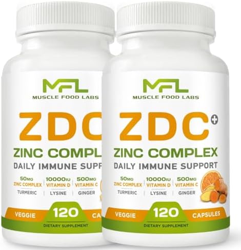 Amazon.com: Z D C Plus | Vitamin C, 500mg | Vitamin D3, | Zinc, | Turmeric | Ginger | Lysine ...