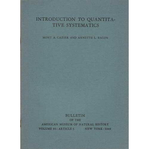 Introduction to quantitative systematics (Bulletin of the American ...
