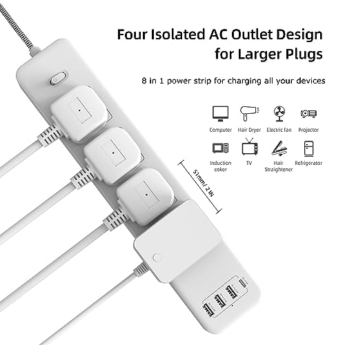 Maplin 2M Extension Lead with USB Ports, 1x USB C Fast Charging Port ...