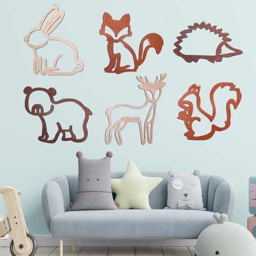 Amazon.com: Hoteam Woodland Nursery Decor, Wooden Forest Animal Wall ...