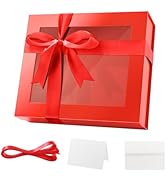 Amazon.com: PACKQUEEN Large White Gift Box with Window, 13.5x9x4.1 ...