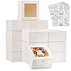 Amazon.com: Cofimkate 20pcs White Small Bakery Boxes with Window, 4x4x2 ...