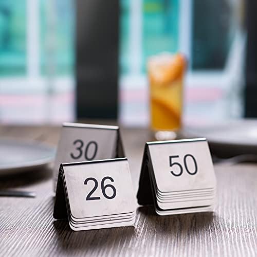 bar@drinkstuff Stainless Steel Table Numbers Set 26-50 - Tent Style ...