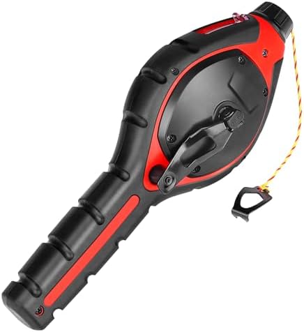 HAUTMEC Pro Chalk Line, 30m/100ft Chalk Line Reel with 6:1 Gear Ratio ...