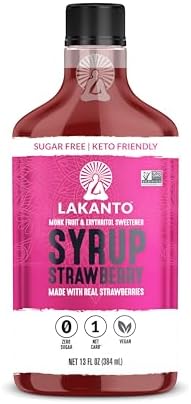 Amazon.com : Lakanto Sugar Free Strawberry Syrup - Sweetened with Monk ...